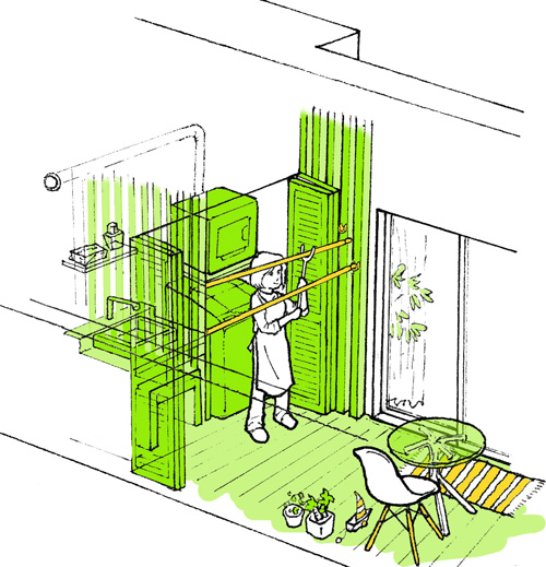 #02 バルコニーの一部を専用の洗濯室にする（洗濯物の干す場所を考える） ≫ スマイラボ | sumai LAB